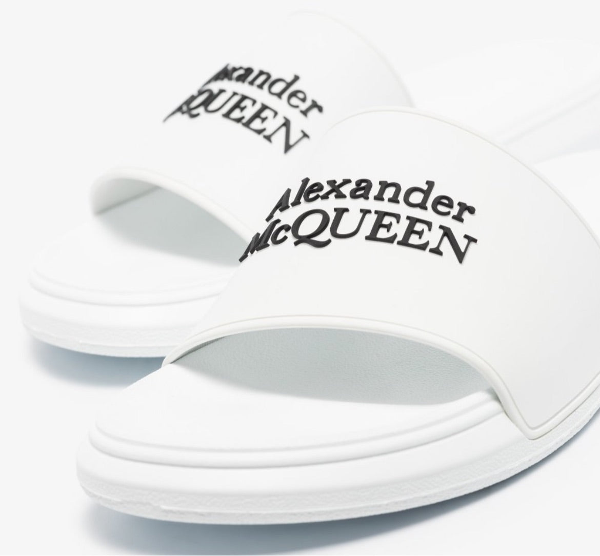 Alexander McQueen White Oversized Slides – Le Plug MX